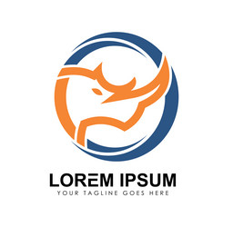 Golden rhino logo icon Royalty Free Vector Image