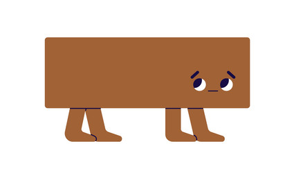 Disappointed expression of the plank wood cartoon Vector Image