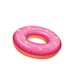 Rabbit girl swimming on pool ring donut Royalty Free Vector
