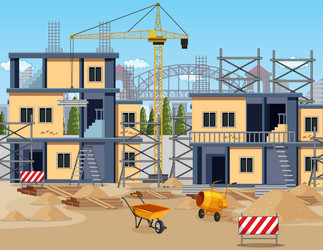 Building construction scene Royalty Free Vector Image