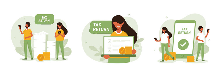 Tax declaration set accountant Royalty Free Vector Image