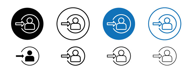 Login icon set account member access symbol Vector Image