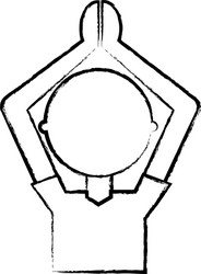 Man with arms up Royalty Free Vector Image - VectorStock