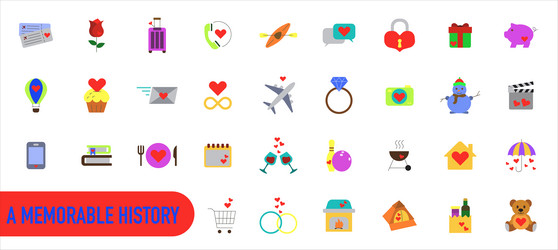 Icons memorable events from life happy moments Vector Image
