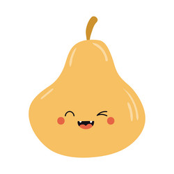 Pear with kawaii face cute Royalty Free Vector Image