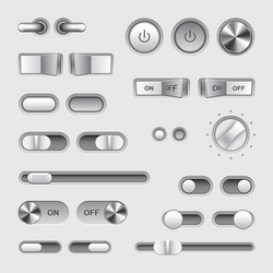 On and off toggle switch buttons material design Vector Image