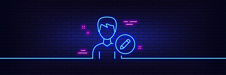 Edit user line icon male profile sign minimal Vector Image