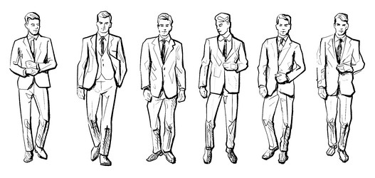 Fashion models line drawing Royalty Free Vector Image