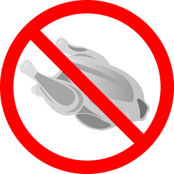 Pork ham with a forbidden sign Royalty Free Vector Image