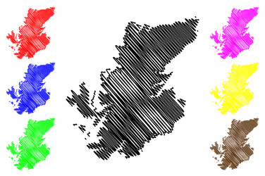 Highland council area map Royalty Free Vector Image