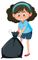 Happy Girl Packing Bag Royalty Free Vector Image