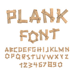 Wood tree texture font alphabet Royalty Free Vector Image