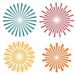 Gold retro sunburst clip art set sunray Royalty Free Vector