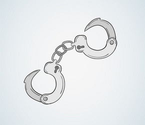 Male prisoner in robe and handcuffs Royalty Free Vector