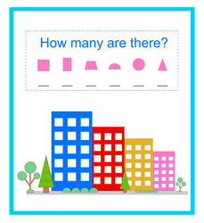 Math activity for children how many Royalty Free Vector