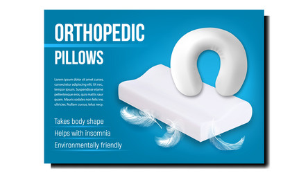 Orthopedic pillows advertise banner flyer Vector Image