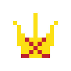 Pixel art crown 8 bit king icon retro style queen Vector Image
