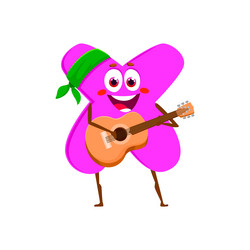 Cartoon math multiplication symbol character Vector Image