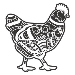 Chicken face cut out Royalty Free Vector Image