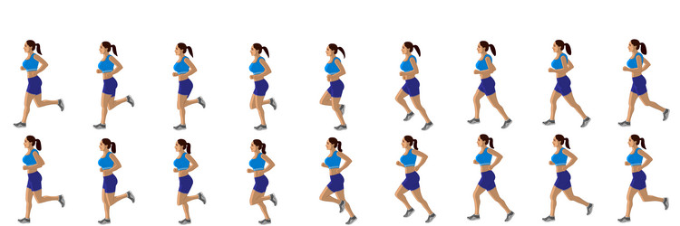 Woman Running Animation Frames Vector Images (88)