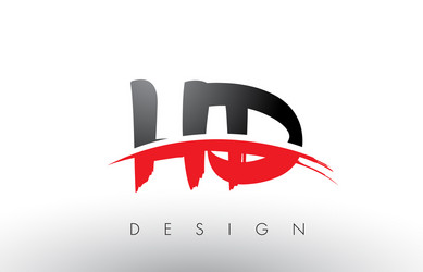 Dn d n brush logo letters with red and black Vector Image