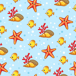 Seamless background on theme sea Royalty Free Vector Image