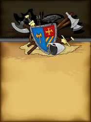 Shield medieval hand drawing Royalty Free Vector Image