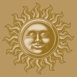 Old-fashioned sun decoration Royalty Free Vector Image