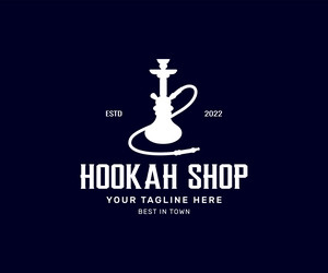 Hookah bar logo design template Royalty Free Vector Image