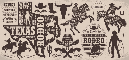Rodeo show pattern seamless monochrome Royalty Free Vector