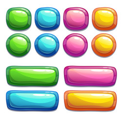 Fancy colorful glossy buttons Royalty Free Vector Image