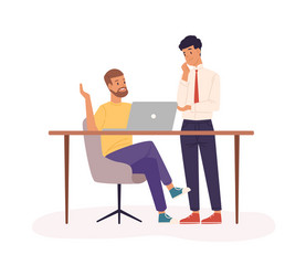 People office work an manager oversees Royalty Free Vector