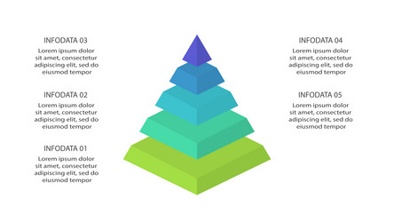 Pyramid up arrows infographic diagram chart Vector Image