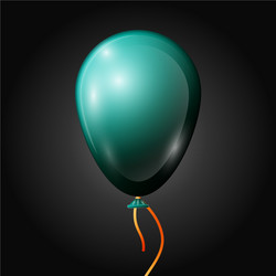 Realistic jade balloon with ribbon isolated Vector Image