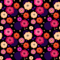 Floral seamless pattern simple flower shapes Vector Image