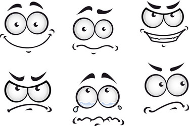 Comics cartoon faces set Royalty Free Vector Image