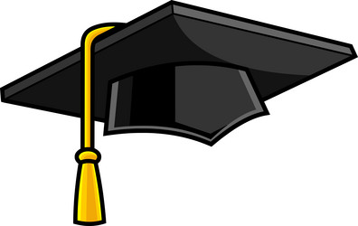Graduation hat cartoon Royalty Free Vector Image