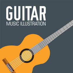 Guitar lessons school flat Royalty Free Vector Image