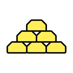 Gold bullion icon Royalty Free Vector Image - VectorStock
