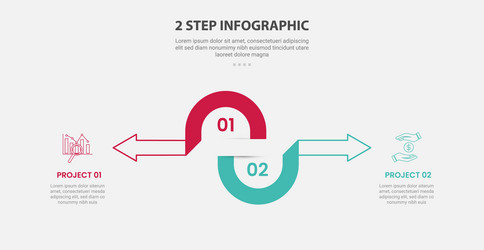 2 points template infographic outline style Vector Image