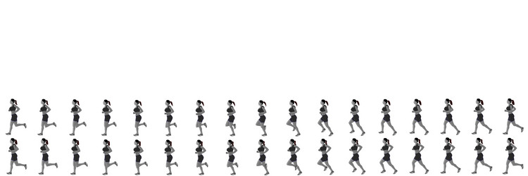 Girl run cycle animation sequence Royalty Free Vector Image