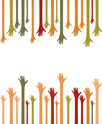 Hands up background Royalty Free Vector Image - VectorStock