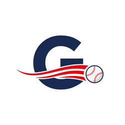 Initial letter g baseball logo concept Royalty Free Vector
