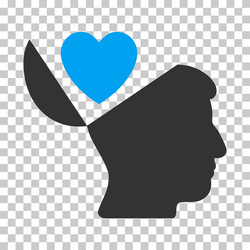 Open mind love heart icon Royalty Free Vector Image