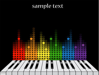 Rainbow colored piano keys musical notes and w Vector Image