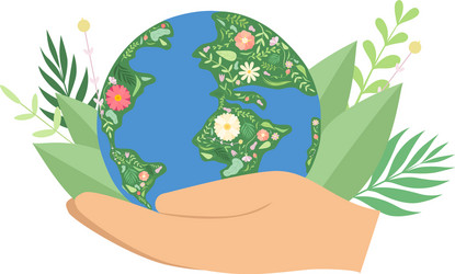 Human hands holding earth planet save planet Vector Image