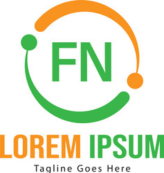 Initial nf logo template with modern frame Vector Image