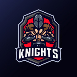 Knight on horse logo design Royalty Free Vector Image