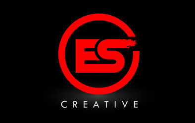Red sb circular letter logo with circle brush Vector Image