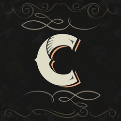 Retro style western letter design Royalty Free Vector Image